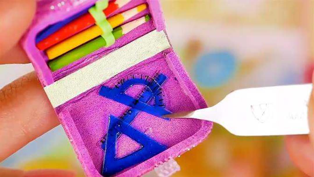 手工制作迷你校园用品(一):尺子、订书机、计算器和铅笔