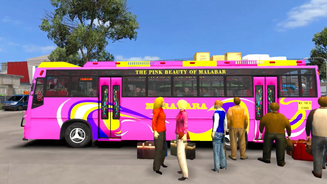 驾驶模拟器,驾驶大客车上高速,加油站,游戏体验很逼真!