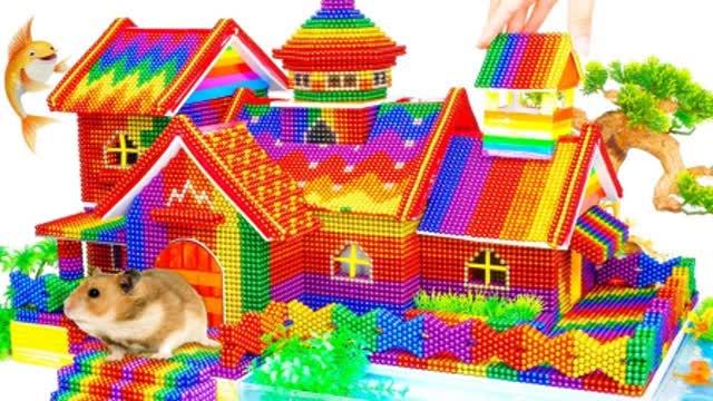 为小仓鼠和鱼建造漂亮的房子,太有创意啦