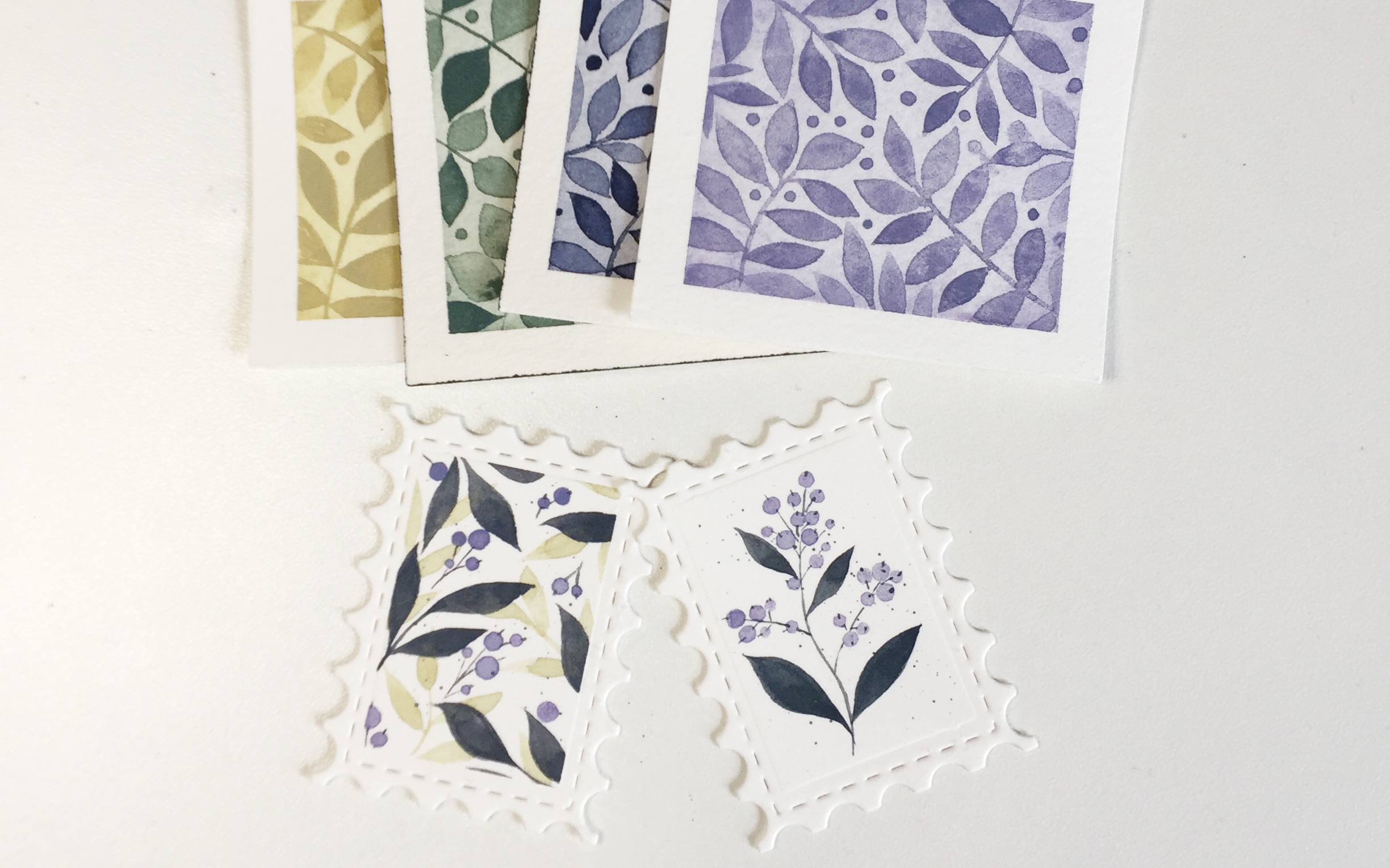 【不透明水彩】脱稿水彩——画一画自然系小邮票