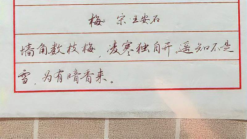 硬笔行书练习,通过作品背诗词,记结构笔法