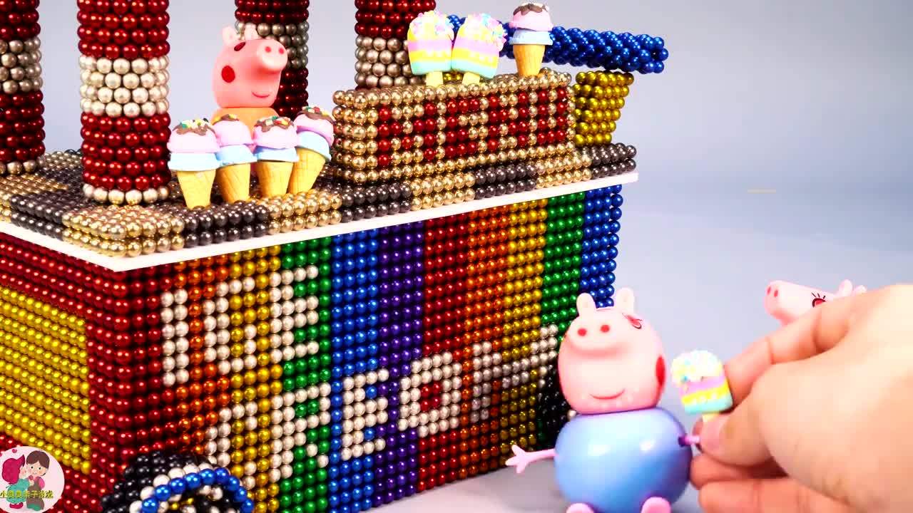 如何用磁珠设计组装,小买车冰冷冷小推车,玩具亲子互动