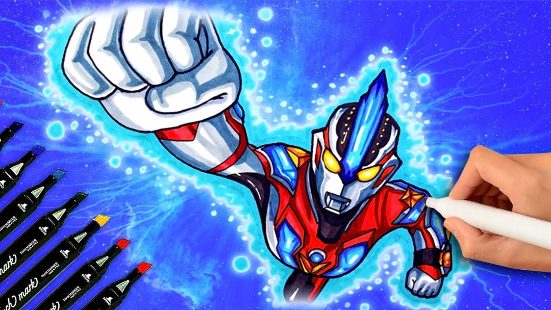 绘画银河维克特利奥特曼的召唤画面,喜欢他的小伙伴不要错过哦