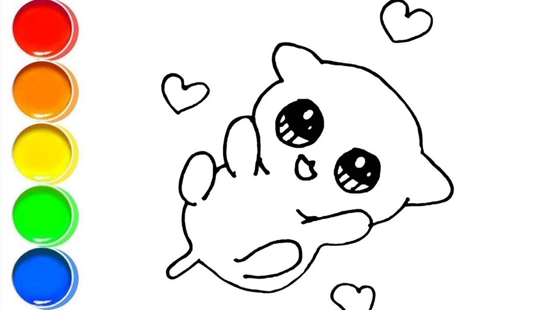 儿童涂鸦简笔画,可爱乖巧的小猫咪