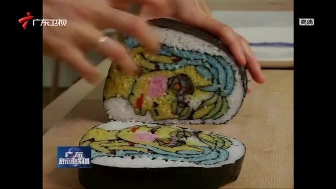 日本寿司达人用寿司作画