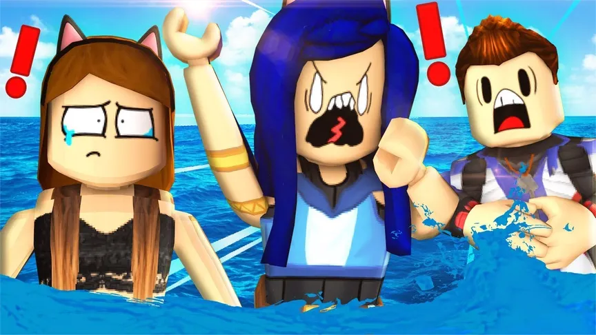 ROBLOX自然灾害模拟器:我被人推进了大海里,却生存了下来!灰狼