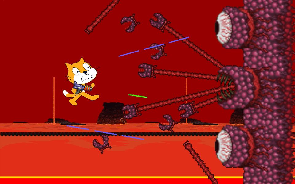 某UP用scratch改编了款《泰拉瑞亚肉山boss战》