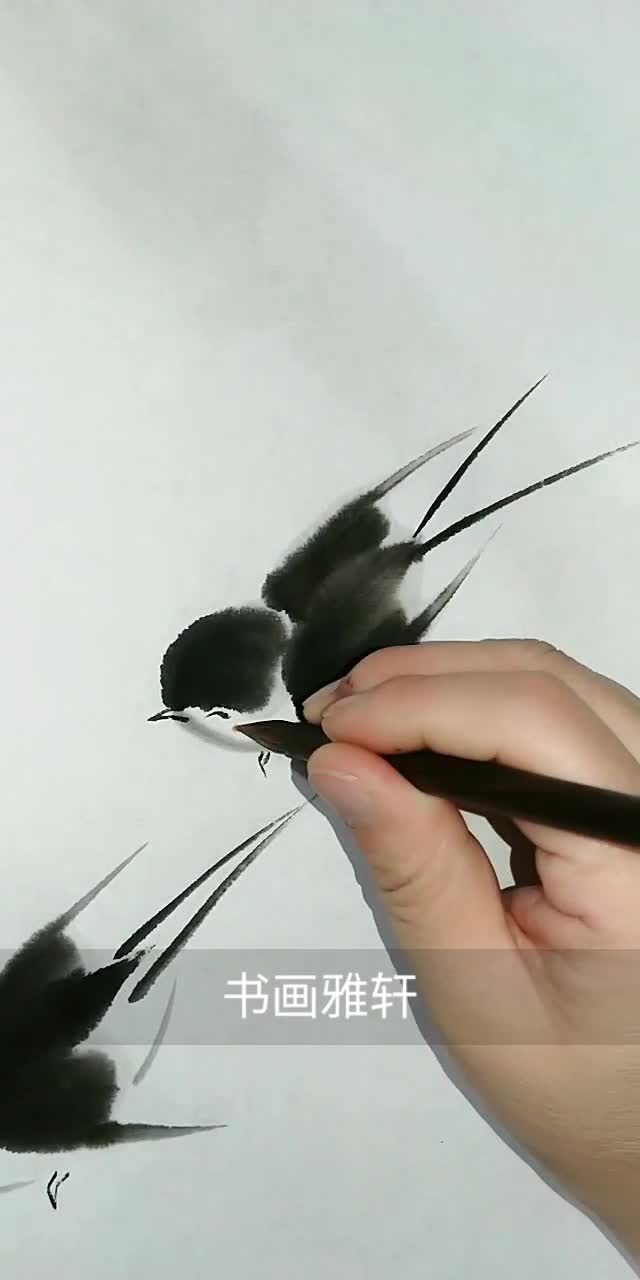 #热门 #画 #国画 #中国画 #水墨画 #水墨写意 #花鸟画 #燕子 简单几...