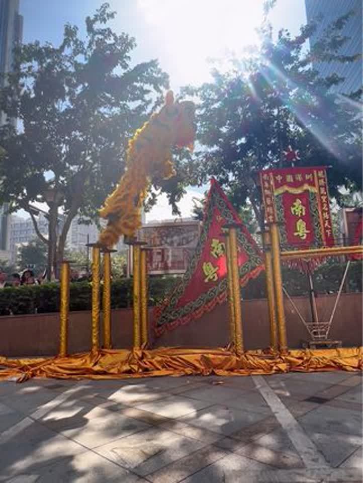 漂亮的狮子可爱的狮子来了#春节舞狮