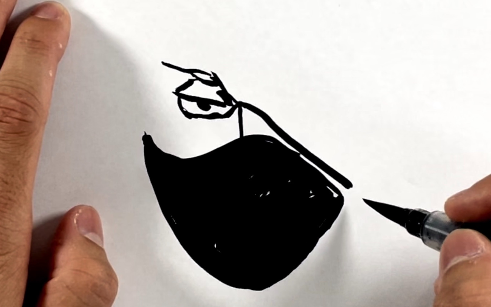 我用毛笔画了旗木卡卡西【NARUTO】