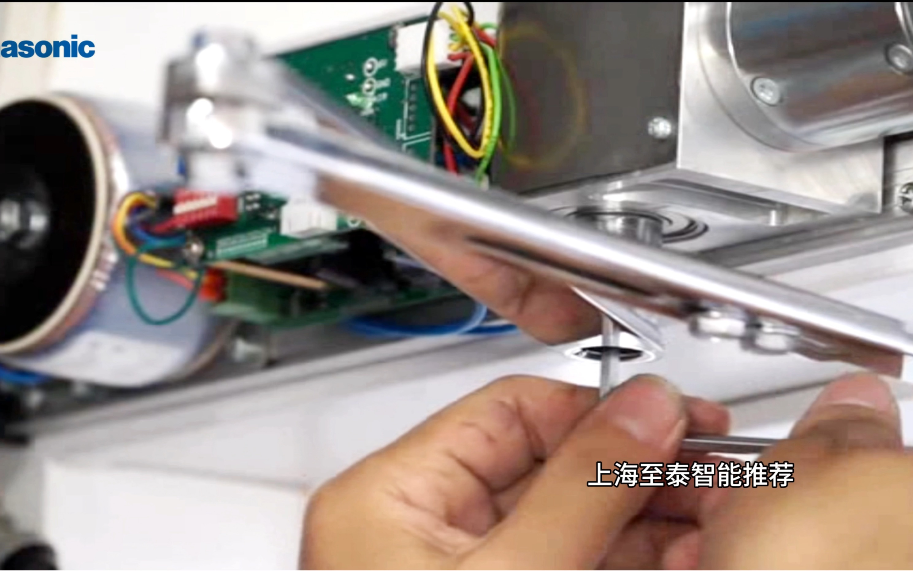 松下捷帝开门机安装指导,90度自动平开门,电动感应门接线调试步骤详解