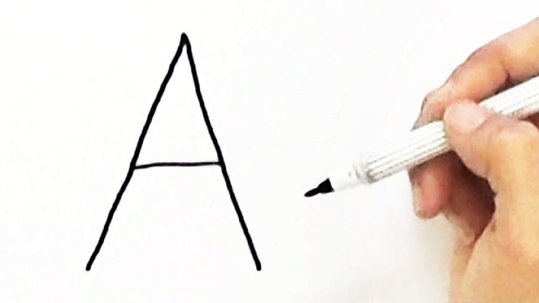 孩子一看就会画,简笔画创意教程:字母A变大怪兽