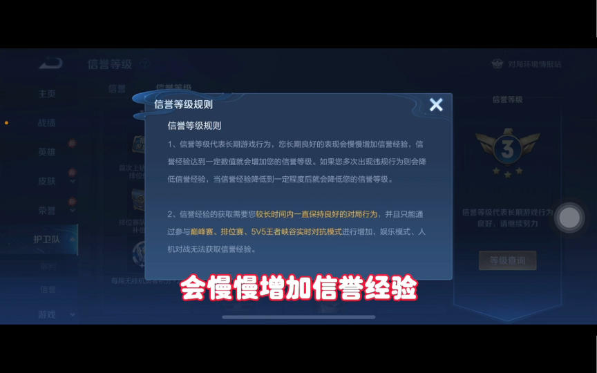王者荣耀信誉等级如何升到7级?