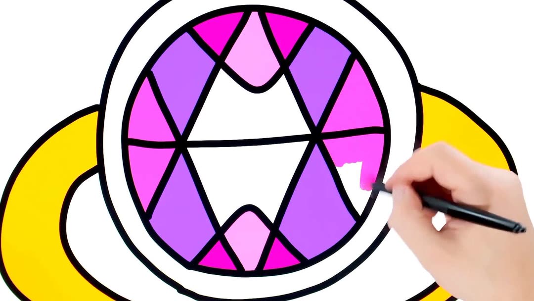 儿童彩绘之为戒指项链简笔画着色