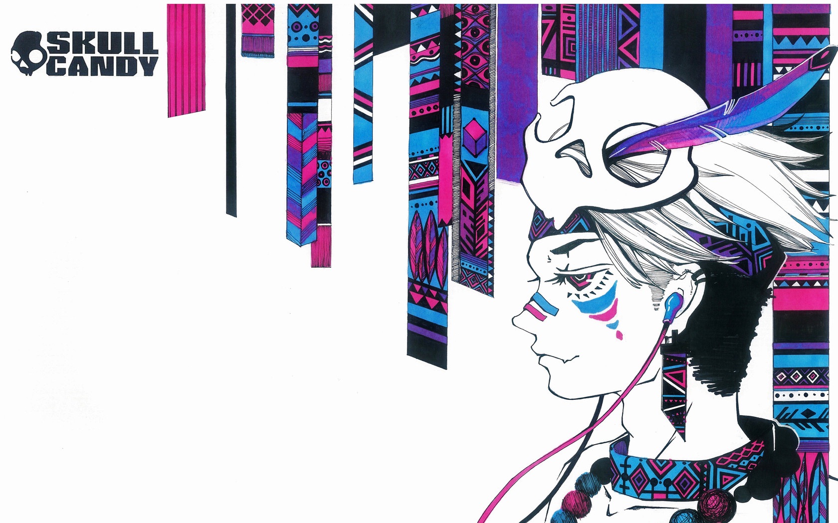 【手绘】Skull Candy骷髅头耳机 商业插画作业【马克笔】