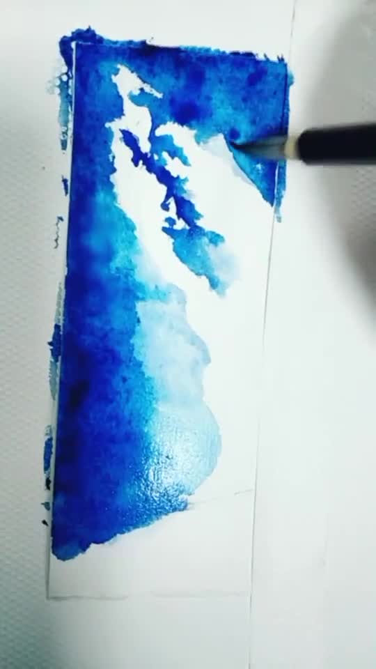 ...简单的星空水彩书签学会了吗?(下次教你们难一点的)星空简单水彩教程