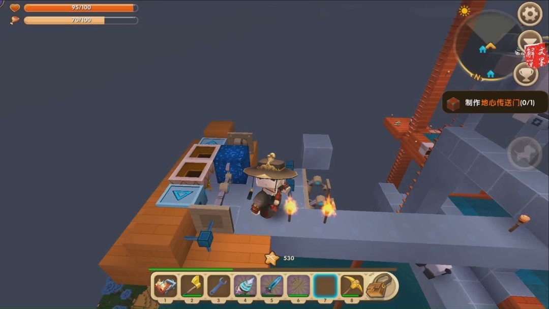 迷你世界生存 全自动刷怪塔 文墨自己当诱饵比稻草人管用