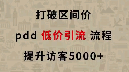 打破区间价拼多多低价引流流程提升访客5000+