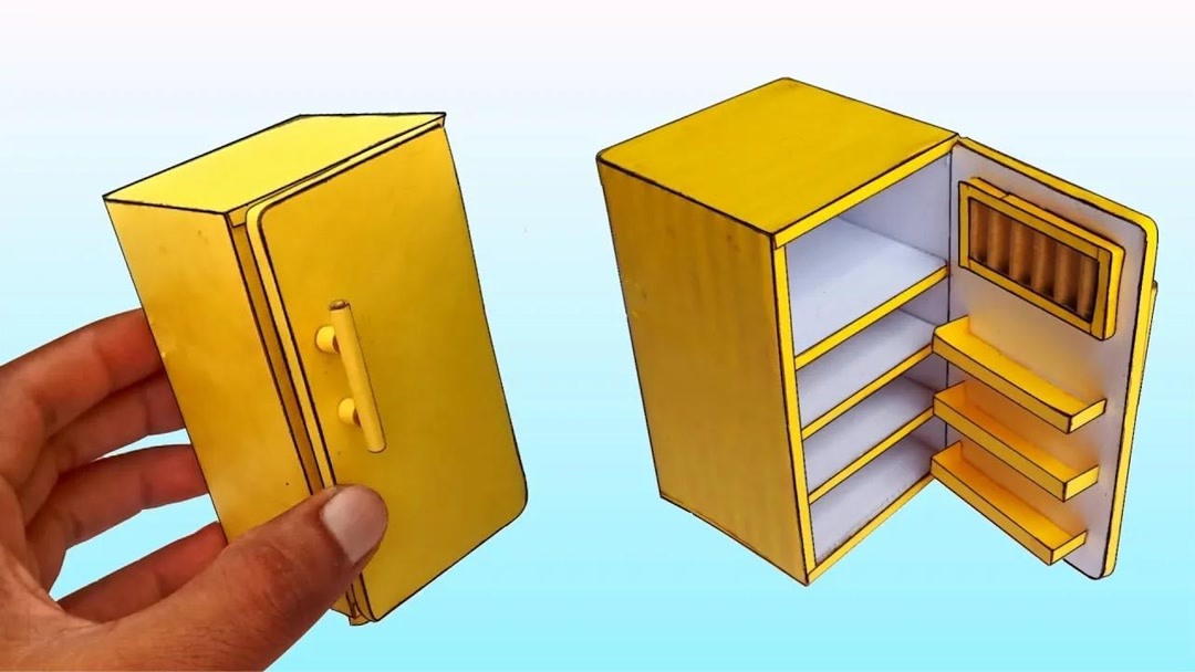 手工DIY:自制小冰箱,超级简单的小手工玩具,过家家专用道具