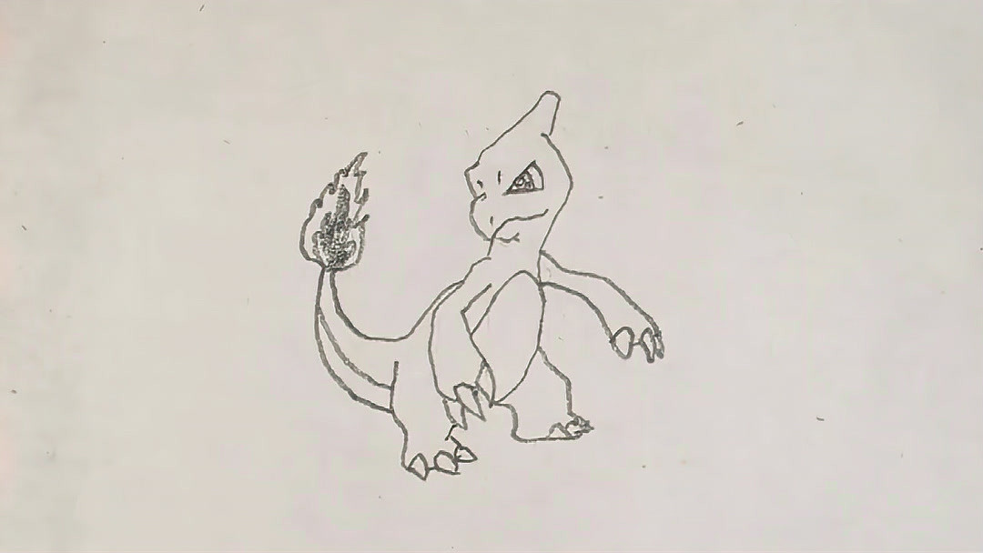 神奇宝贝简笔画之火恐龙