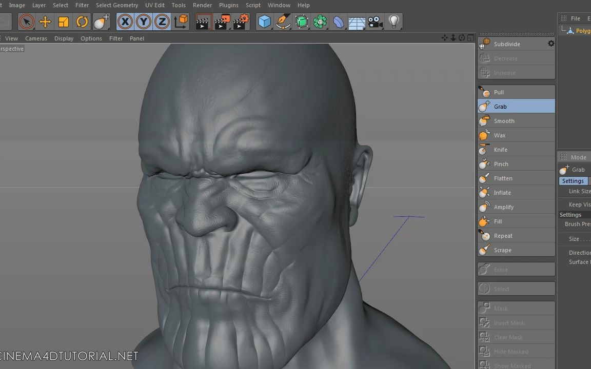 【C4D雕刻灭头像的教程】【C4D教程】【C4D渲染】【C4D基础...