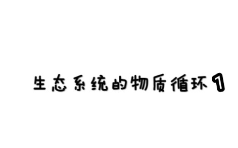 生物-生态系统的物质循环