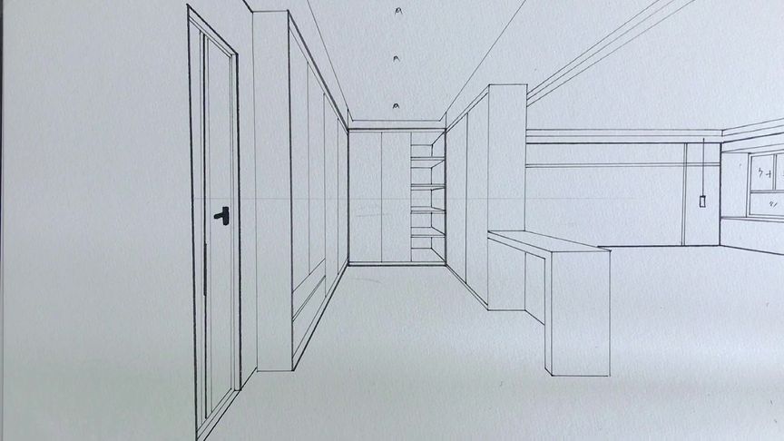 主卧比较大就隔开做个小衣帽间#衣帽间设计 #室内手绘 #主卧衣柜