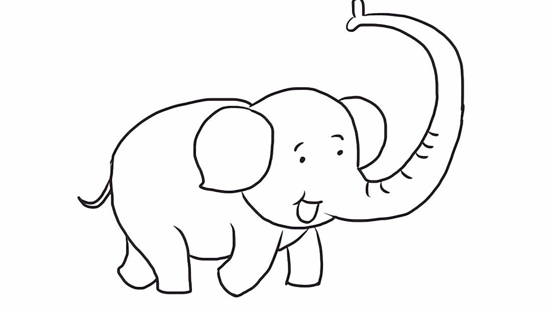 可爱的小象幼儿亲子简笔画