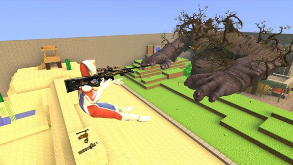 GMOD游戏戴拿不会使用狙击枪打怪兽小黑能教他吗?