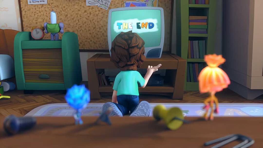 吉姆准备和螺丝钉们一起看电视,可是电视结束了,大家都很失落