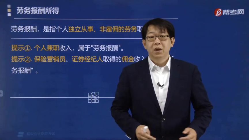帮考网初级会计职称考试郑晓博老师带你学习什么是劳务报酬所得?