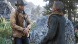 ...荒野大镖客2:09-春暖花开骑着马儿聊着天去打猎,亚瑟与何西阿的猎熊...