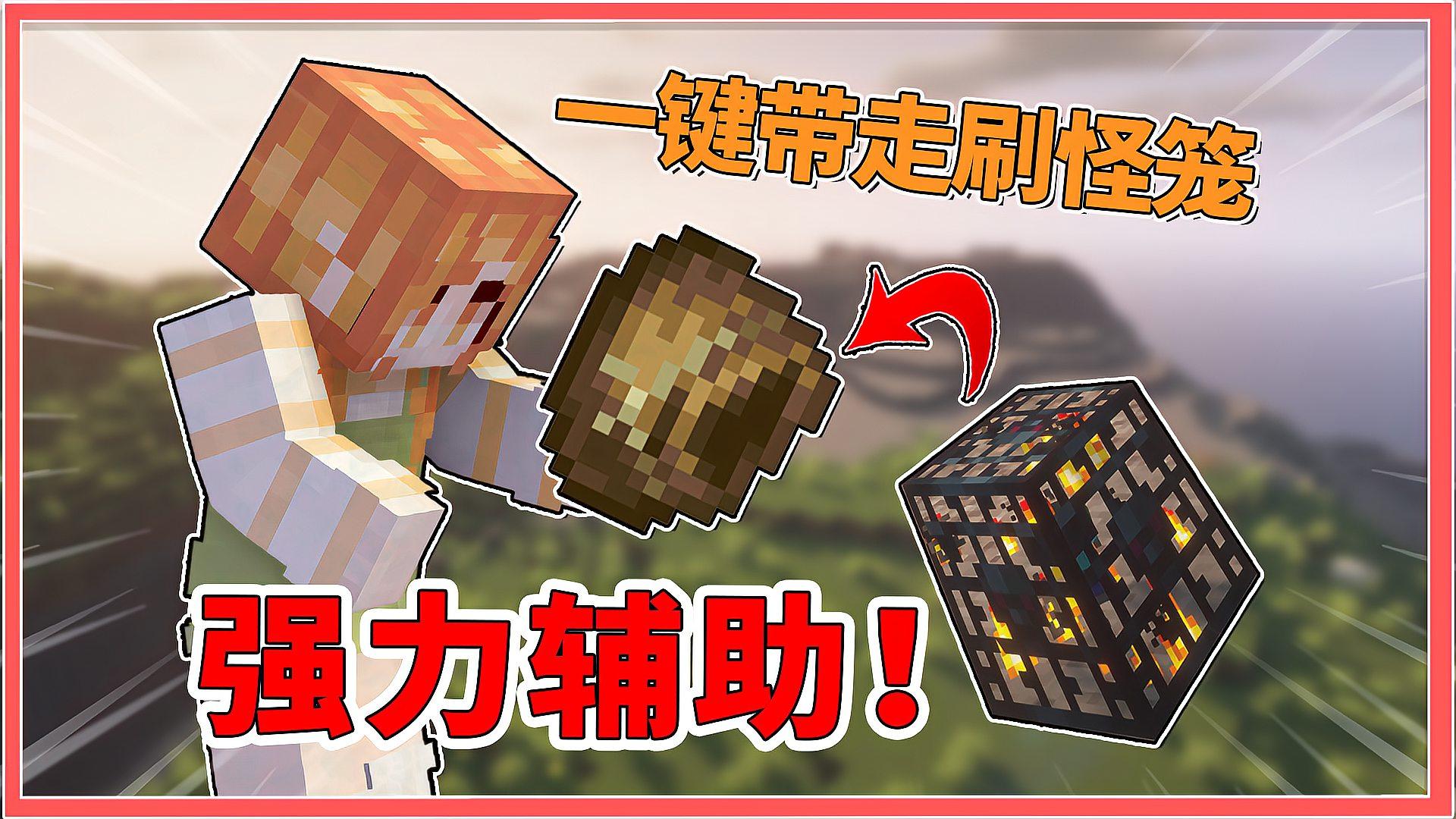 强力辅助!刷怪笼都能带走!还能把生物顶在头上!「我的世界」