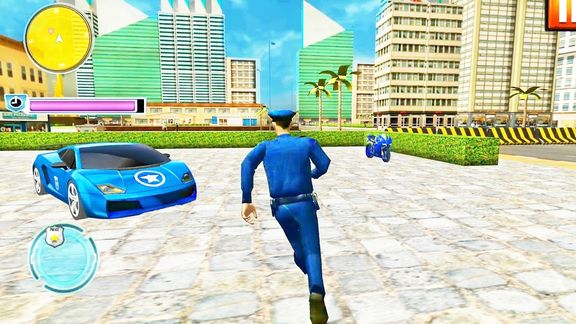 趣味卡通模拟驾驶警车追捕小游戏