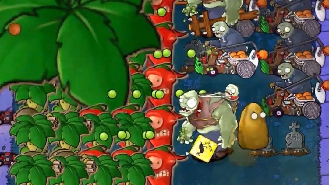 植物大战僵尸之这片巨大的叶子下是存在多大的植物