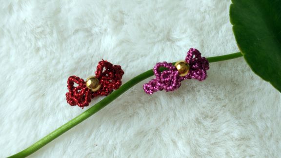 少女心闺蜜蝴蝶结戒指 手工编织教程 简单易上手