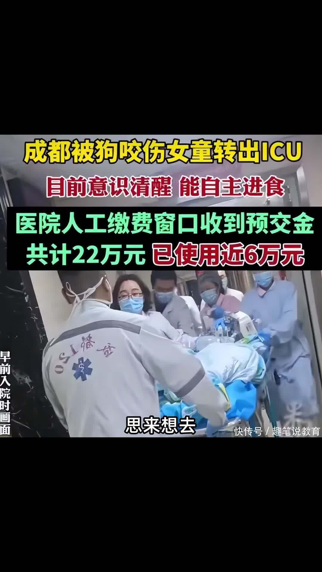 剩下的194万善款怎么办?成都被狗咬女孩已转出ICU,统计仅花6万