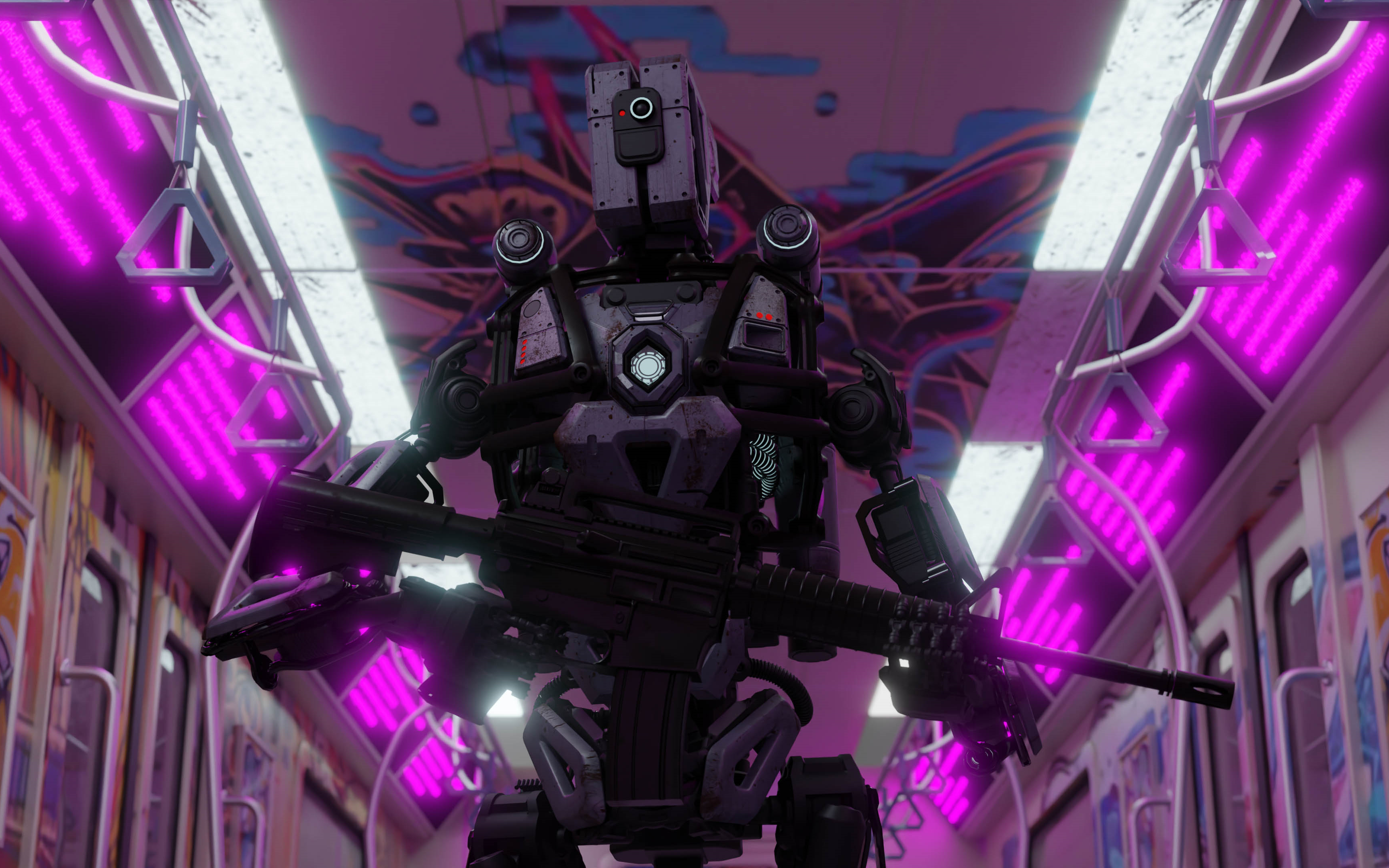 【Underground】新动画诞生啦!用Blender制作机器大叔地铁上迷惑行为!