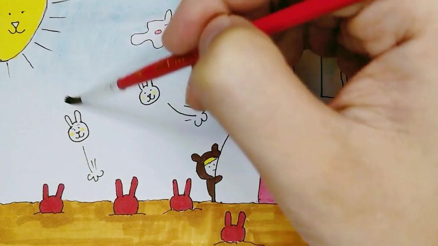 手绘简笔画第37弹,手绘兔子的世界,儿童画画入门教程