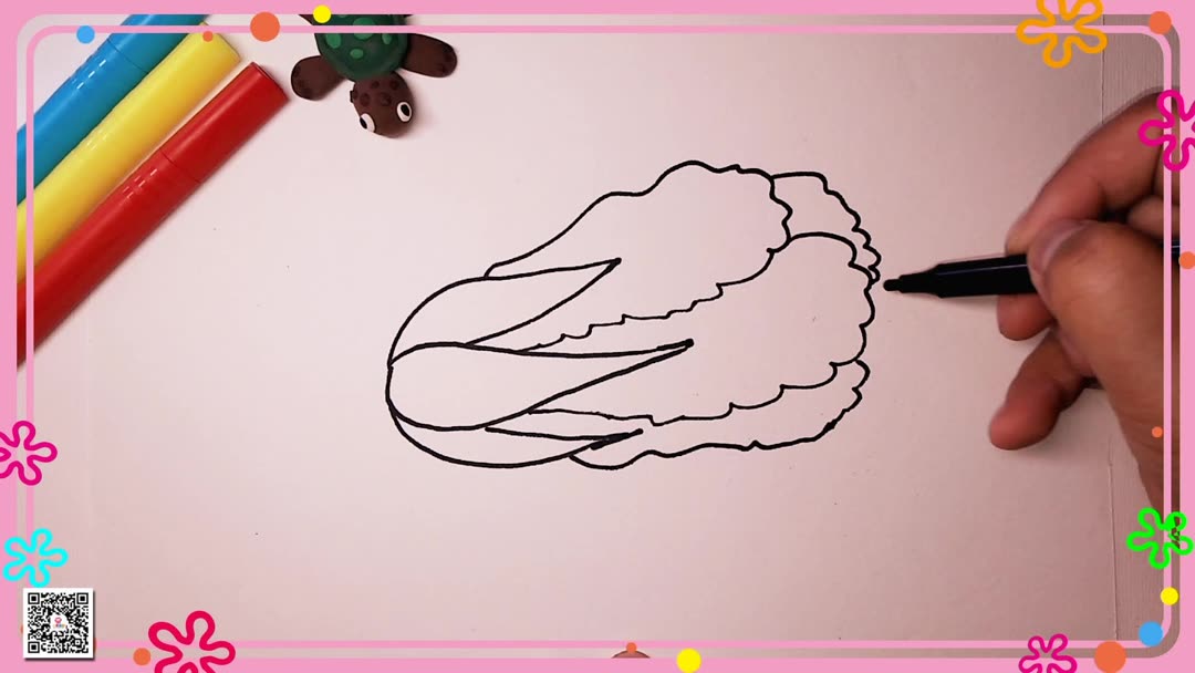 白菜简笔画 简笔画教程 蔬菜简笔画