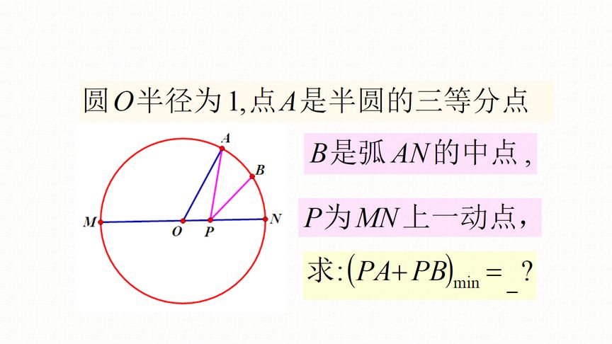 中考数学题,两条线段和的最小值,中考数学常考的动点问题!