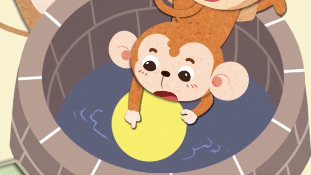 点点动画故事英文版 第30集 猴子捞月亮