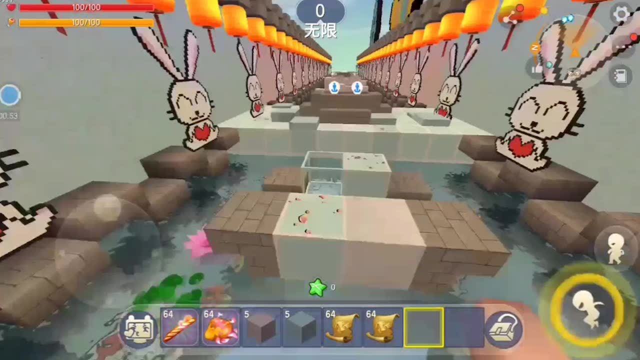 迷你世界:通道的墙上超多小兔子和小仓鼠,卡通图案太可爱了