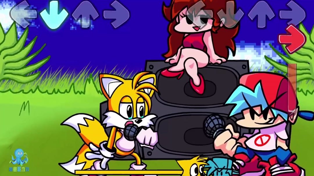 FNF周五放克动画:塔尔斯和索尼克与BF对唱