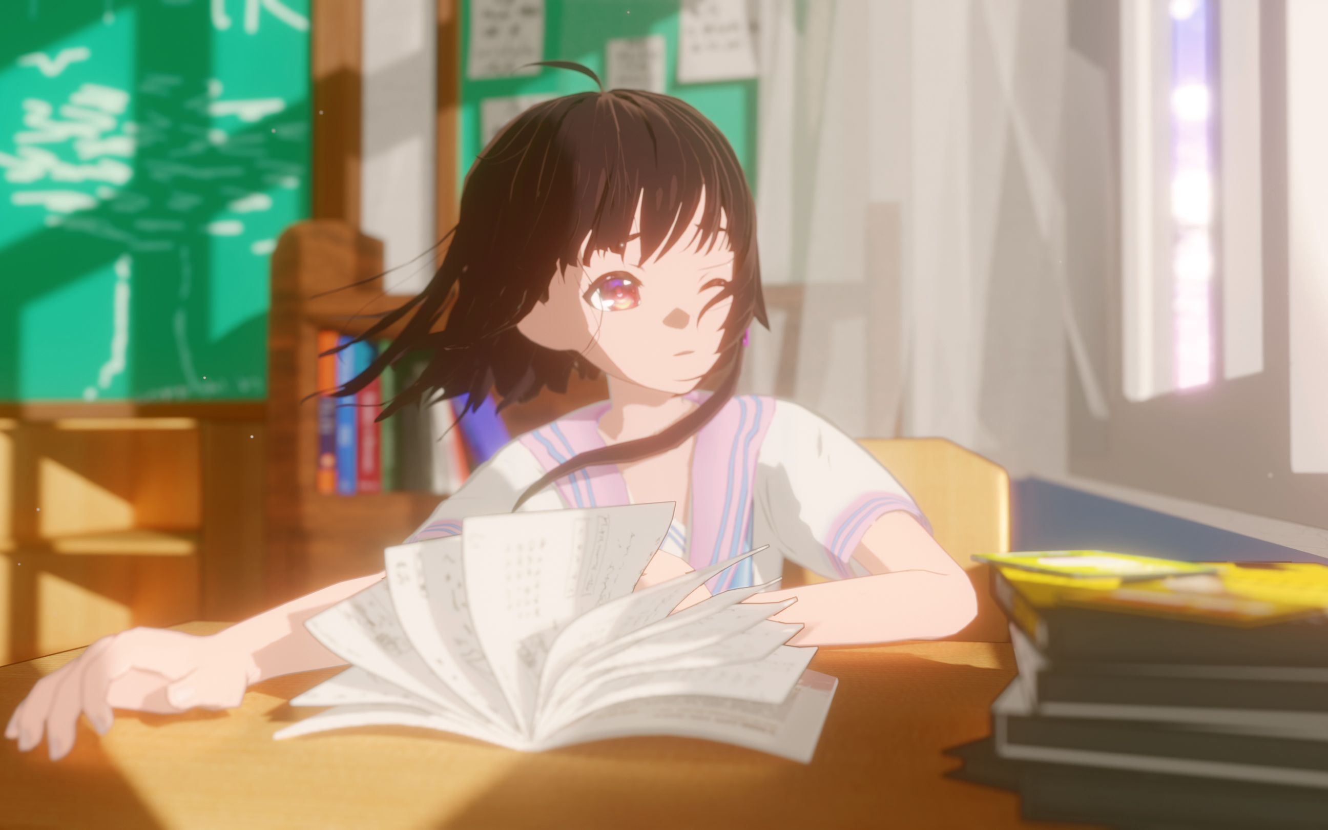 【blender/eevee】简单的 三渲二【一觉睡到放学的冷鸟】