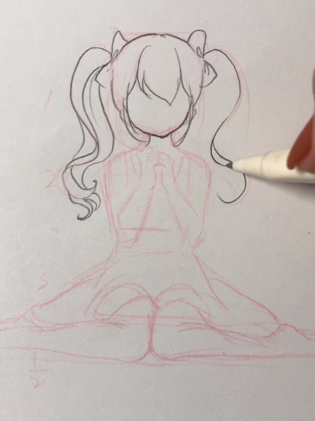 #绘画教程#手绘听说男生做不了这个坐姿