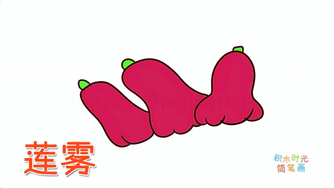 水果简笔画教程,画卡通莲雾简笔画