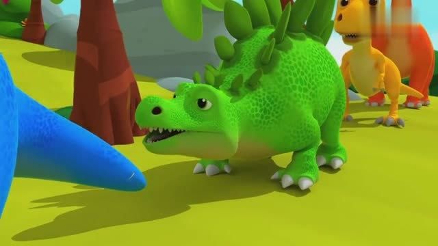 高清3D森林动画系列 恐龙家族全体出动 猜猜他们要干什么