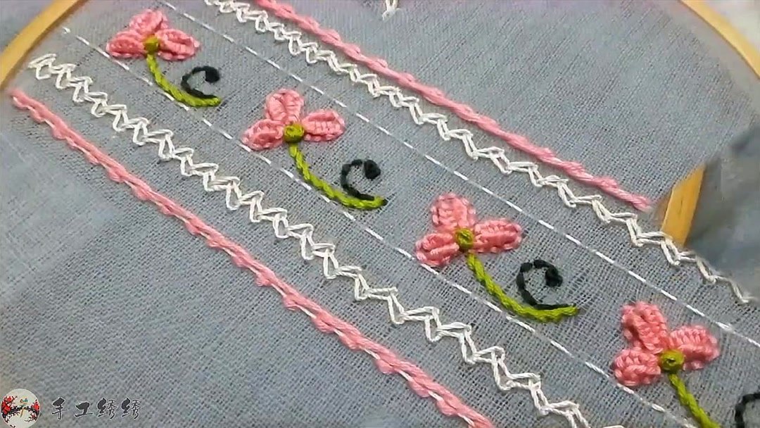 手工刺绣:简单的花边绣图案,简单美观