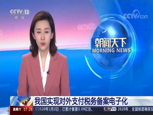 [朝闻天下]我国实现对外支付税务备案电子化